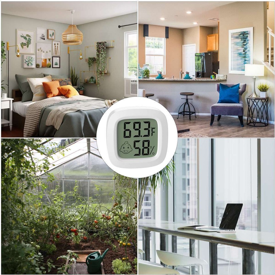 Digital Thermometers Humidity Meter Indoor Room Temperature LCD ...