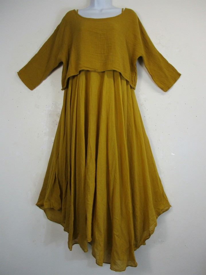 LagenLook 100% Cotton Half Lined Summer Dress & Top 17 Colours Plus ...