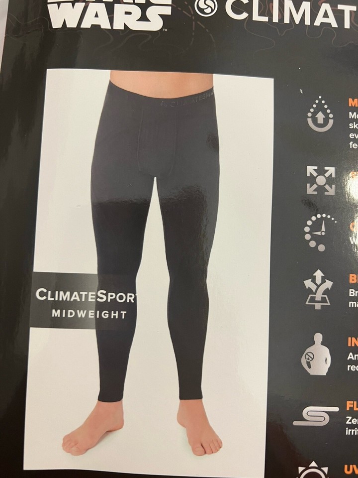 Star Wars ClimateSmart Men’s Base layer Pant Black Mid weight Size ...