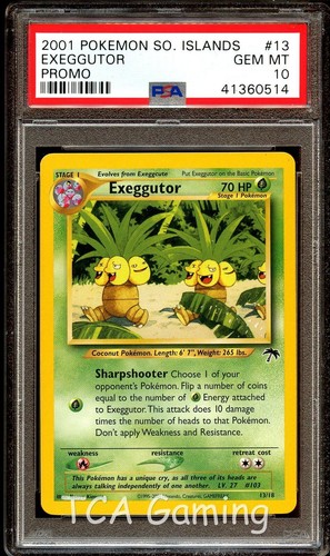 PSA 10 GEM MINT Exeggutor 13/18 Southern Islands PROMO Pokemon Card 514 ...