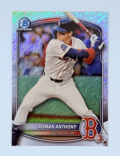 Roman Anthony 2025 Bowman Chrome Prospects Shimmer Refractor Boston Red ...