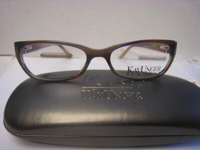 KAY UNGER EYEGLASS FRAME K147 in BROWN 49-16-135-26.5V W/CASE AUTHENTIC ...