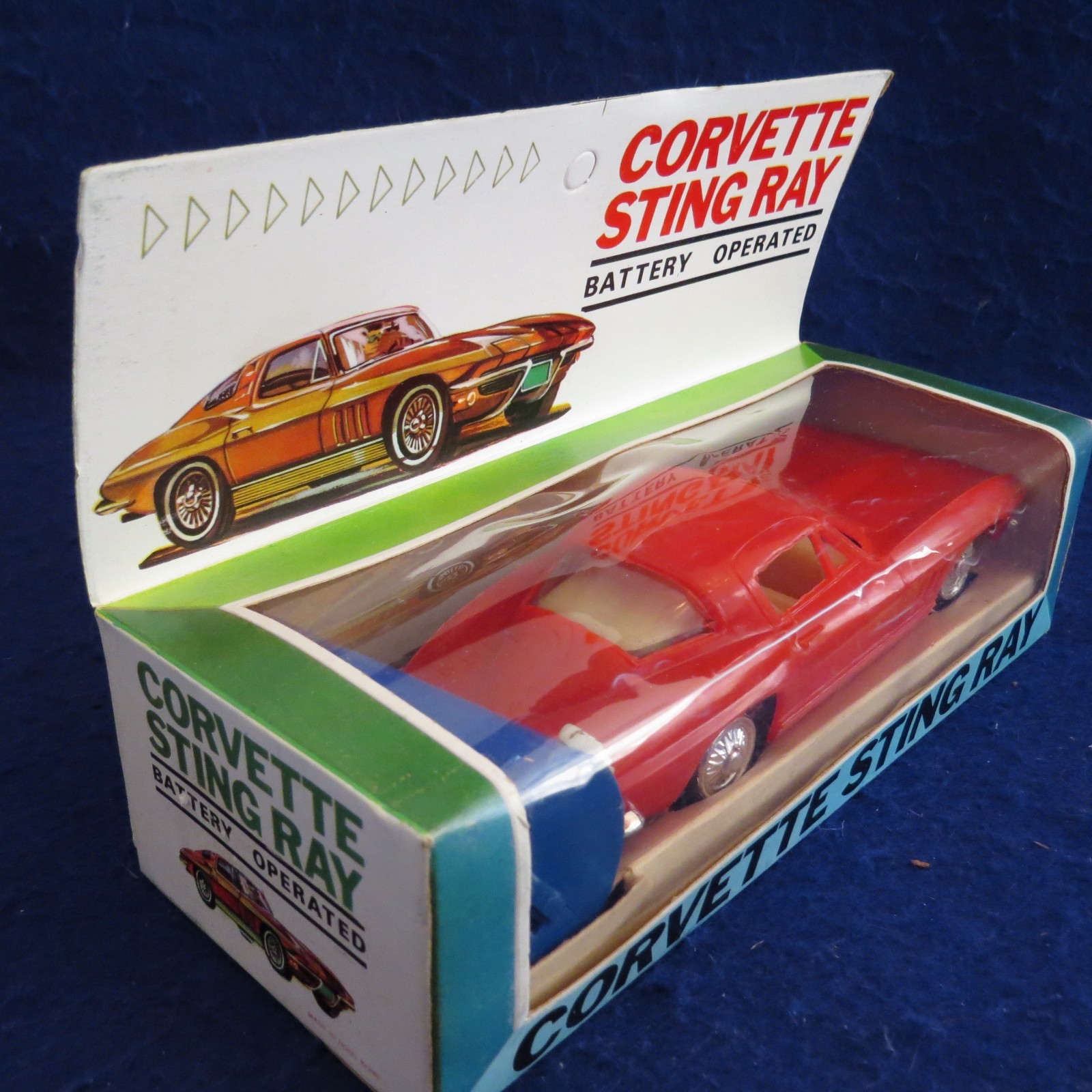NOS Corvette Stingray Battery Operated Original Box Hong Kong Plastic ...
