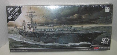 Academy 1/800 USS Kitty Hawk CV-63 aircraft carrier plastic model kit ...
