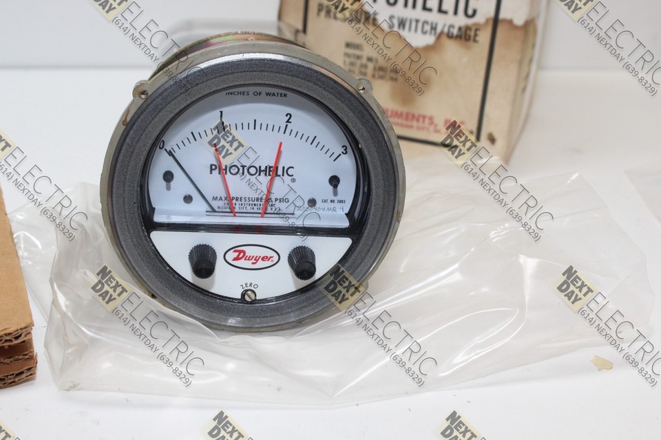 Dwyer, 3003, 1W455, Series 3000 Gage Photohelic Pressure Switch 0-3 ...