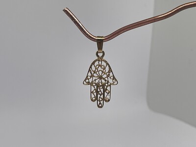 14K YELLOW GOLD HAMSA FILIGREE HAND OF GOD CHARM PENDANT | eBay