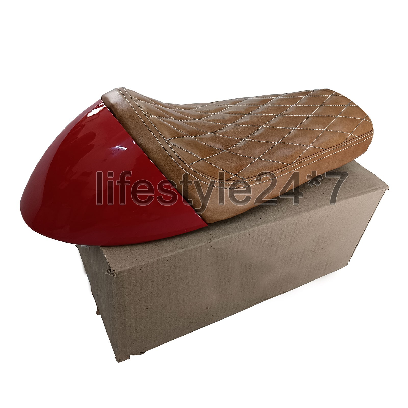 Royal Enfield "Customized D5 Leather Seat & Red Cowl" For GT ...