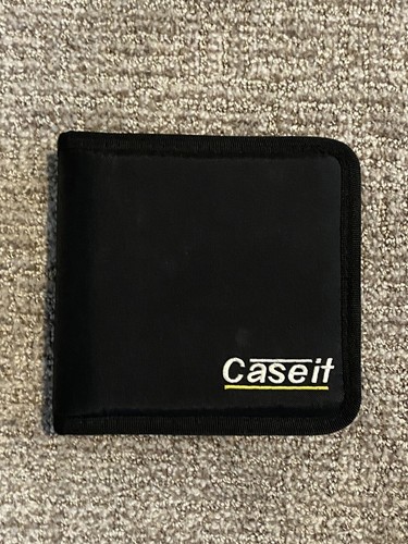 Vtg 90s CD DVD Caseit BMI Black 12 Pages 24 Storage Zipper Binder ...