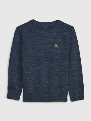 NEW GAP Toddler Boys Navy Blue Heather Knit Crewneck Sweater Size 5T | eBay