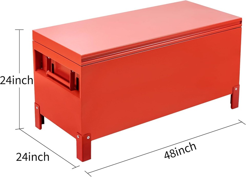 48"x24"x24" Jobsite Box Reinforced Steel Job Site Storage Box for ...