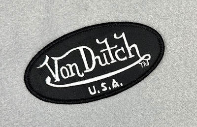 VINTAGE STYLE VON DUTCH U.S.A. EMBROIDERED IRON-ON PATCH...RARE BLACK ...