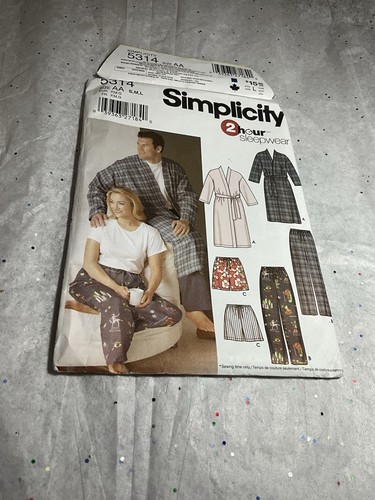 Bathrobe Robe Pajamas Sewing Pattern Pajama Pants Simplicity 5314 Sm Med Lrg UC | eBay
