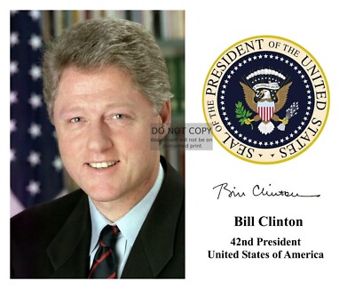 PRESIDENT BILL CLINTON PRESIDENTIAL SEAL AUTOGRAPH 8X10 PHOTOGRAPH | eBay