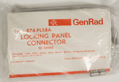 GR General Radio 874-PL58A Locking Panel Connector, 14mm, 50 ohms, NOS ...