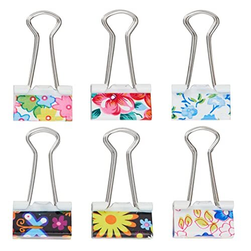 40 Pcs 0.75 Inch Decorative Paper Binder Clips for Office School File ...