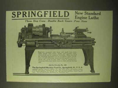1922 Springfield New Standard Engine Lathe Ad | eBay