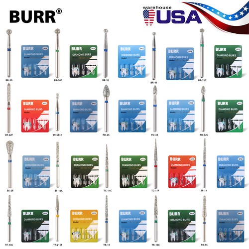 100pcs Dental FG Diamond Burs for High Speed Handpiece Friction Grip 1 ...