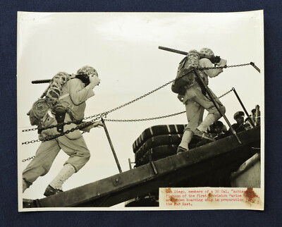USMC Photo, Members of 30 Cal. MG Platoon of 1st Marine Bgd. Boarding ...
