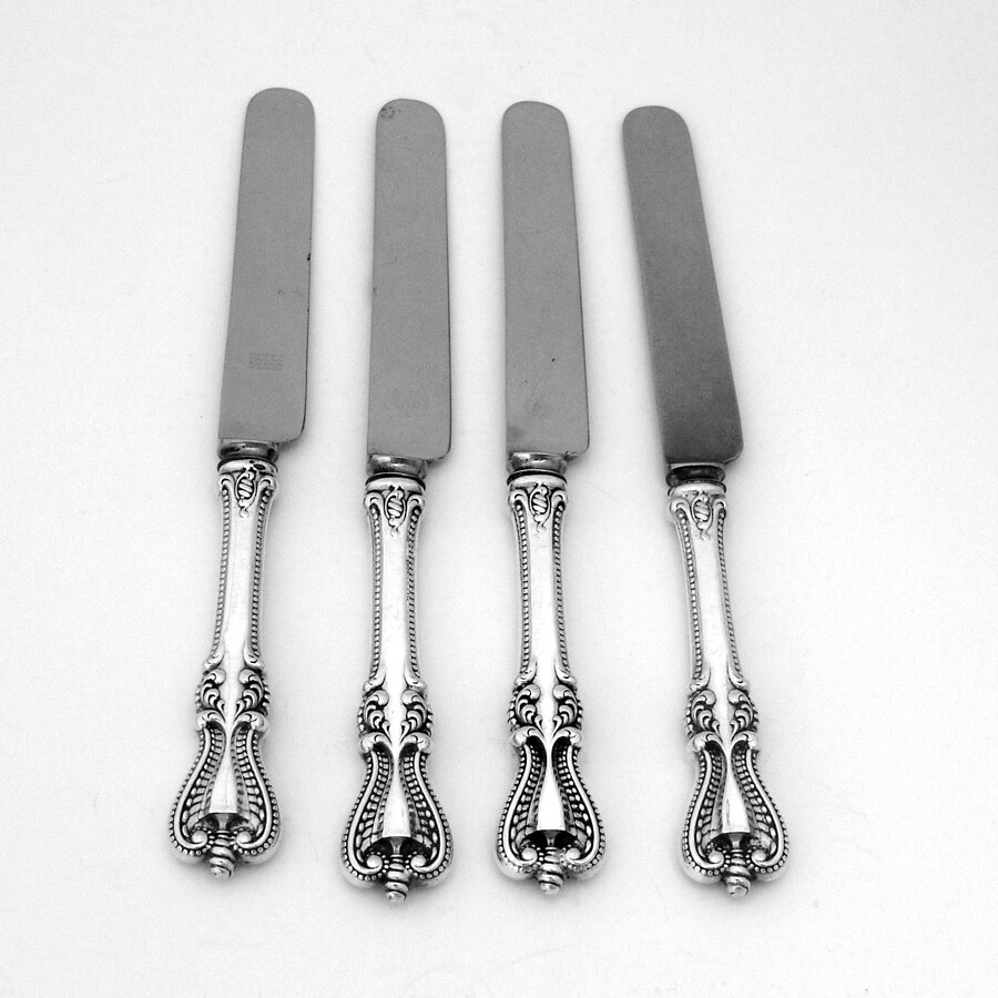 Old Colonial 4 Knives Set Blunt Blades Towle Sterling Silver Pat 1895 ...