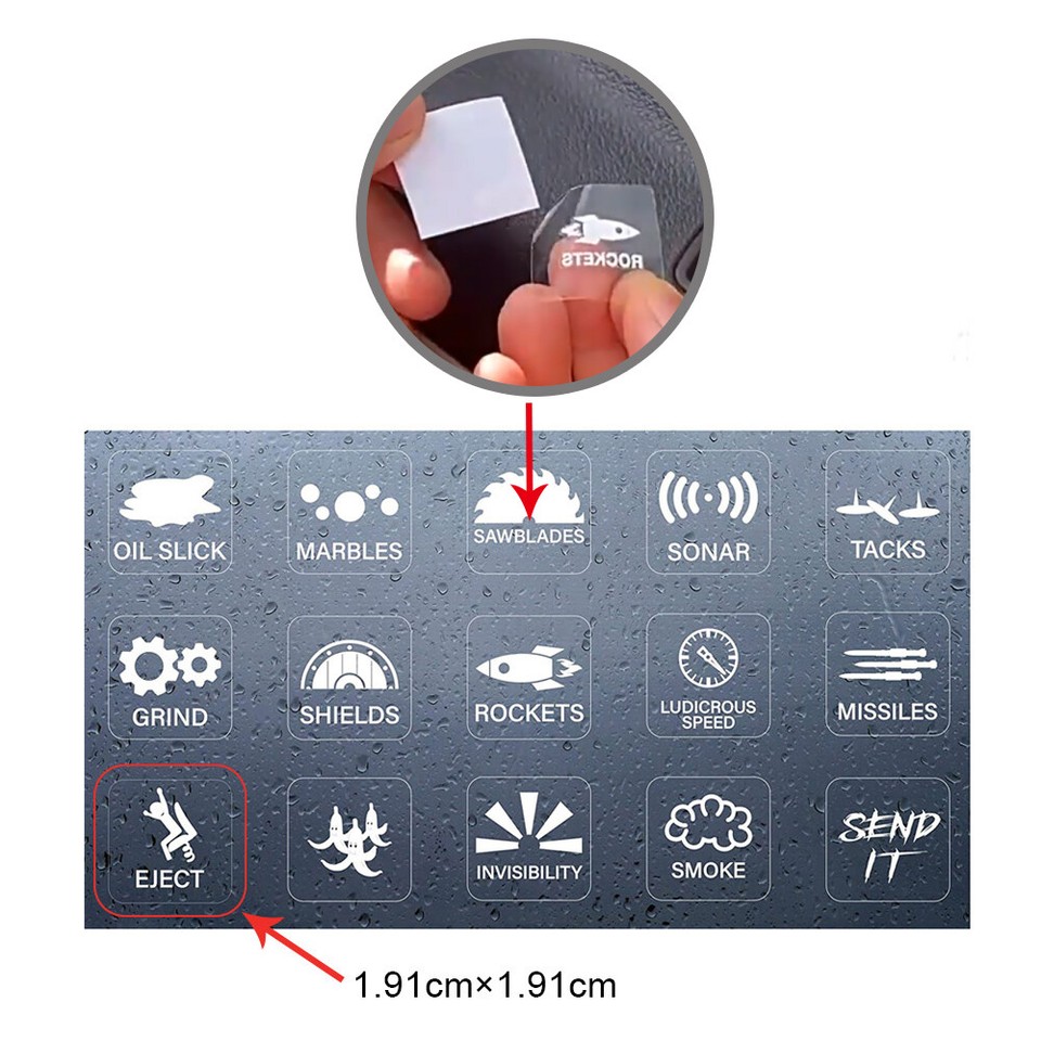 15pcs Funny Car Dashboard Button Switch On Off Sticker Decal Car ...