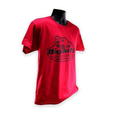 Official Big Jeff Audio 100% Cotton Red T-Shirt with Big Jeff Audio ...