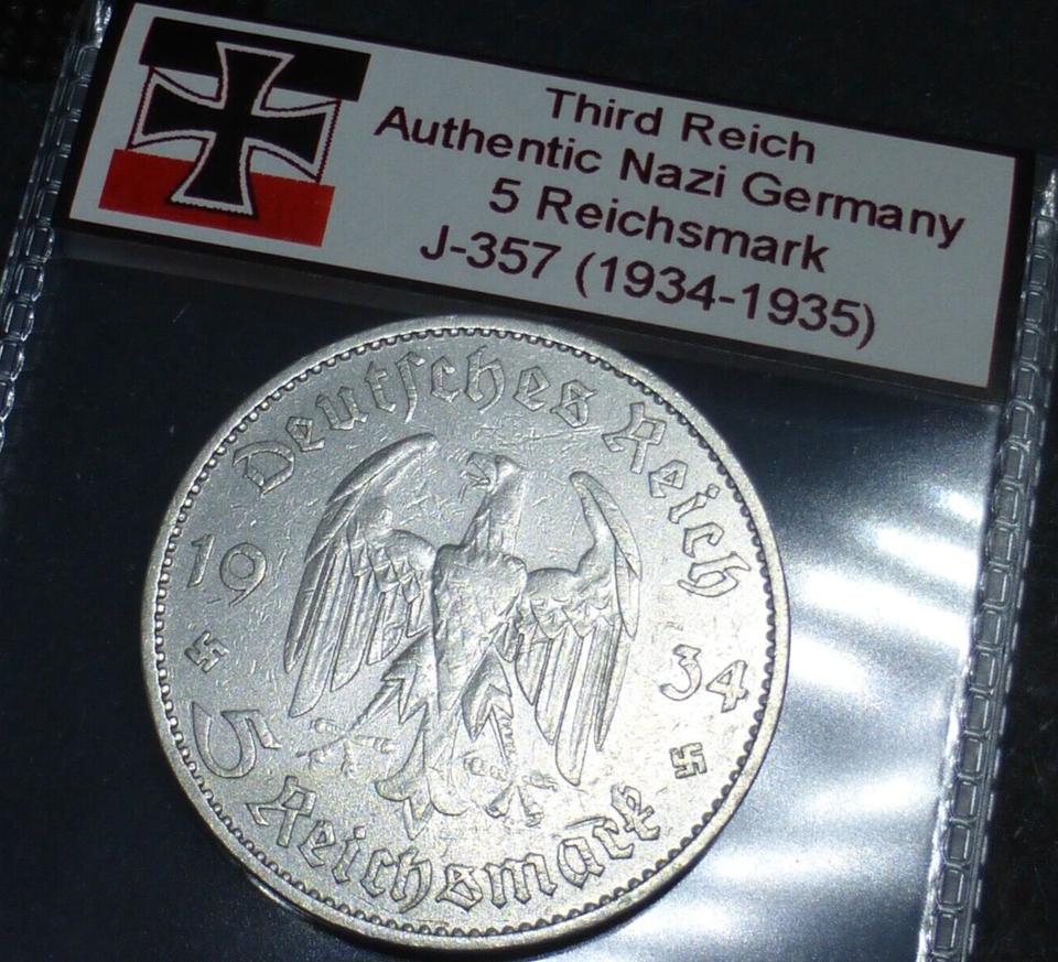 Nazi Silver Coin: Beautiful 5 Reichsmark Potsdam Church Third Reich ...