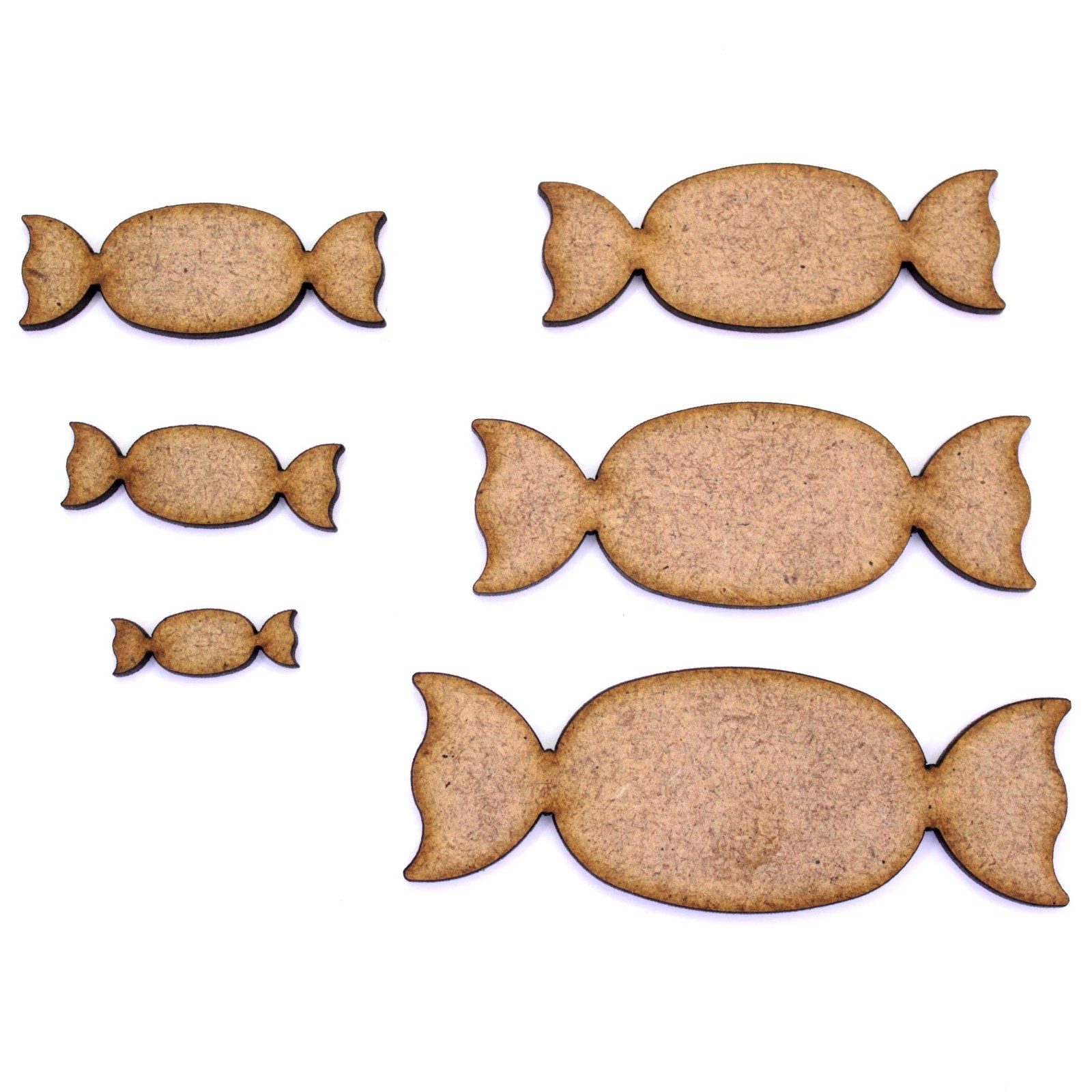 Sweet Craft Shape, Various Sizes, 2mm MDF Wood. Candy, Wrapper, Sweets ...