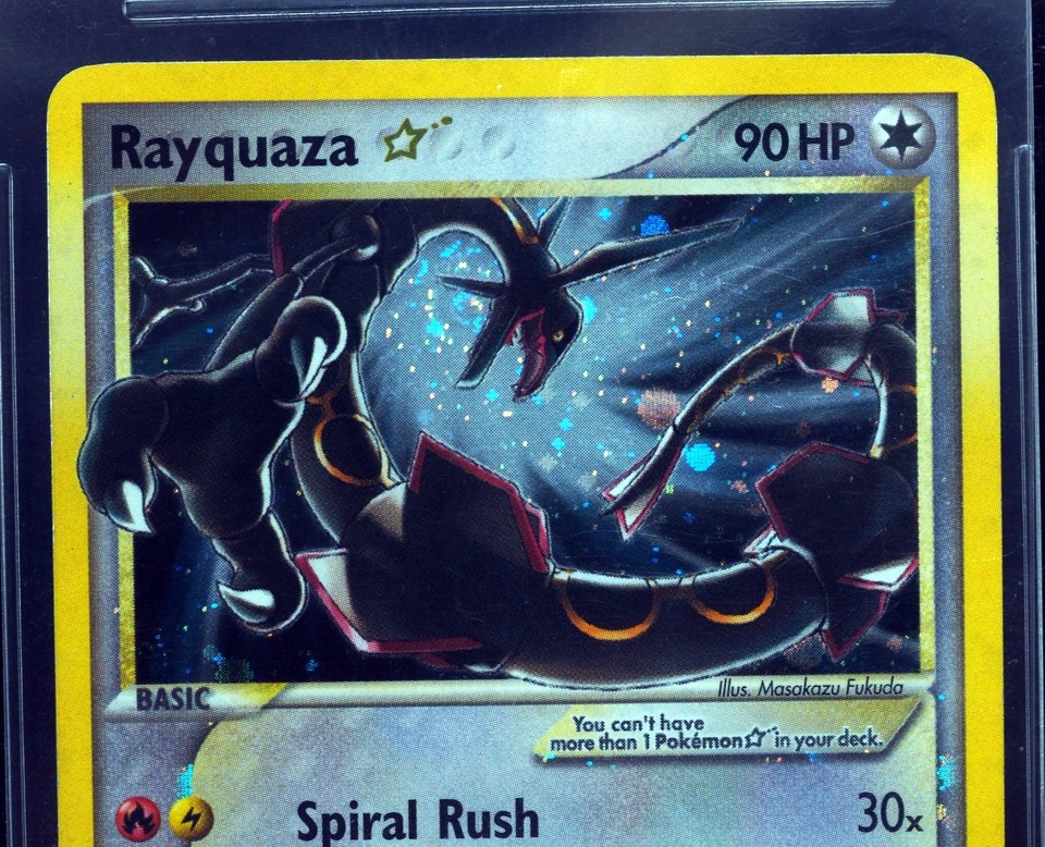 Rayquaza Gold Star 107/107 EX Deoxys BGS 8.5 NM-Mint Pokemon Card ...