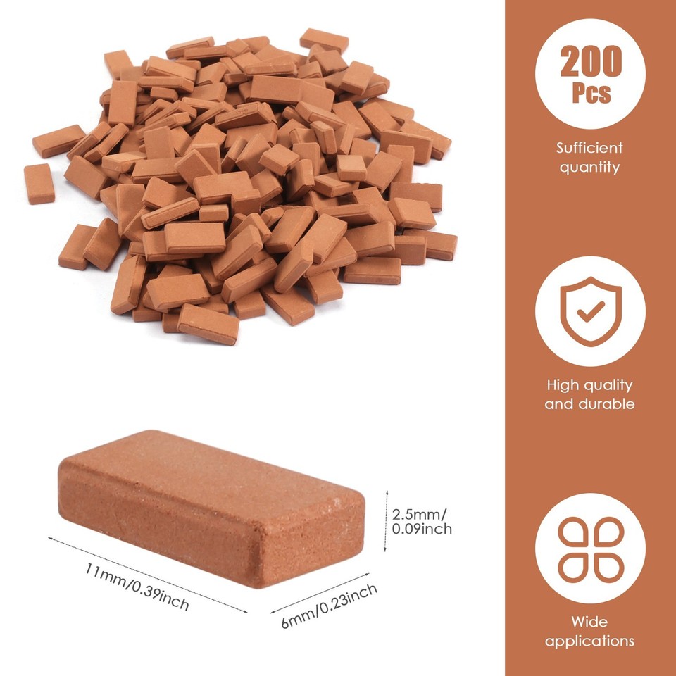 200 Pieces Bricks for Landscaping Miniature Bricks Brick Wall Small Bricks5450 | eBay Australia