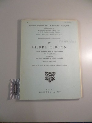 Série des compositeurs et auteurs parisiens IV - Pierre Certon ...