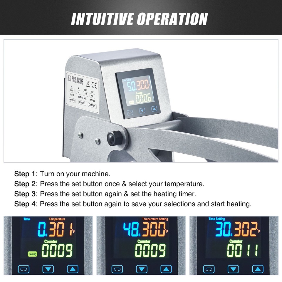 CREWORKS Heat Press Machine 16x20" Inch Auto Open Heat Transfer ...