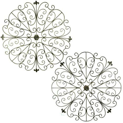 Scrolled Metal Wall Medallion
