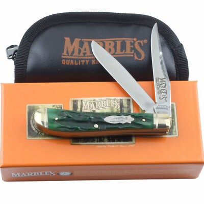 Marbles Green Stag Bone Trapper Folding Pocket Knife MR189 | eBay