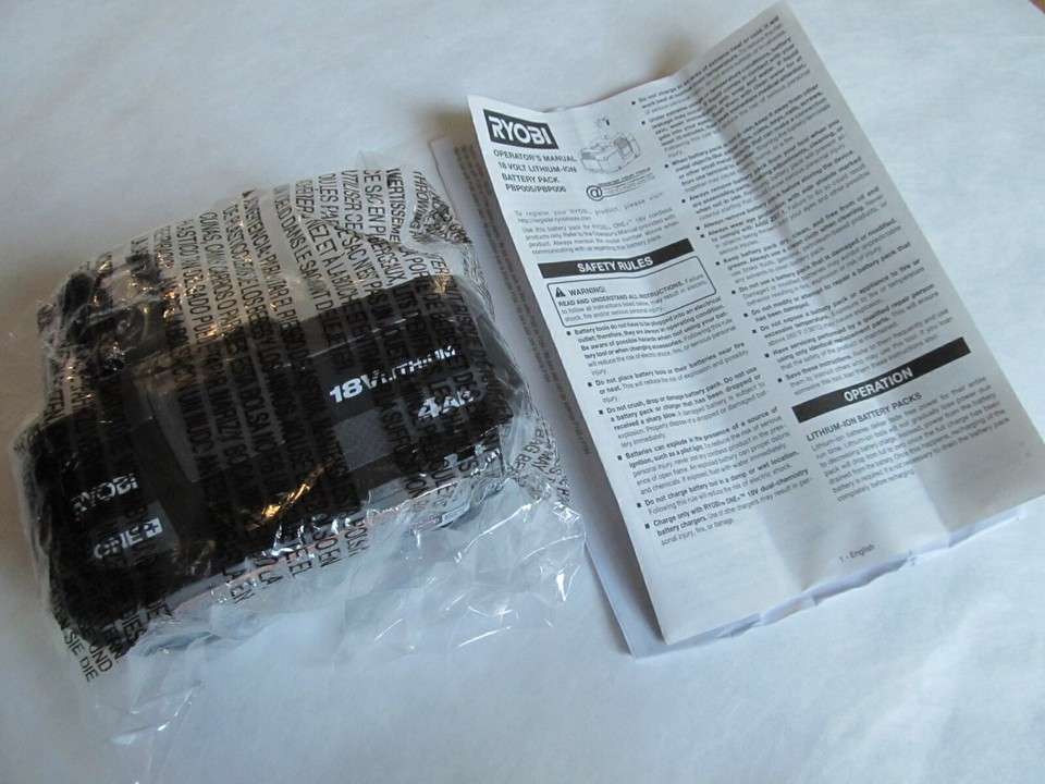 RYOBI Battery PBP005 P197 LITHIUM-Ion 18V ONE+ 4.0Ah Battery OEM NEW ...