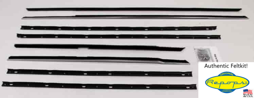 1965 1966 Galaxie 2-Door Hardtop Door Window Felt Fuzzies Rubber Seal 8 ...