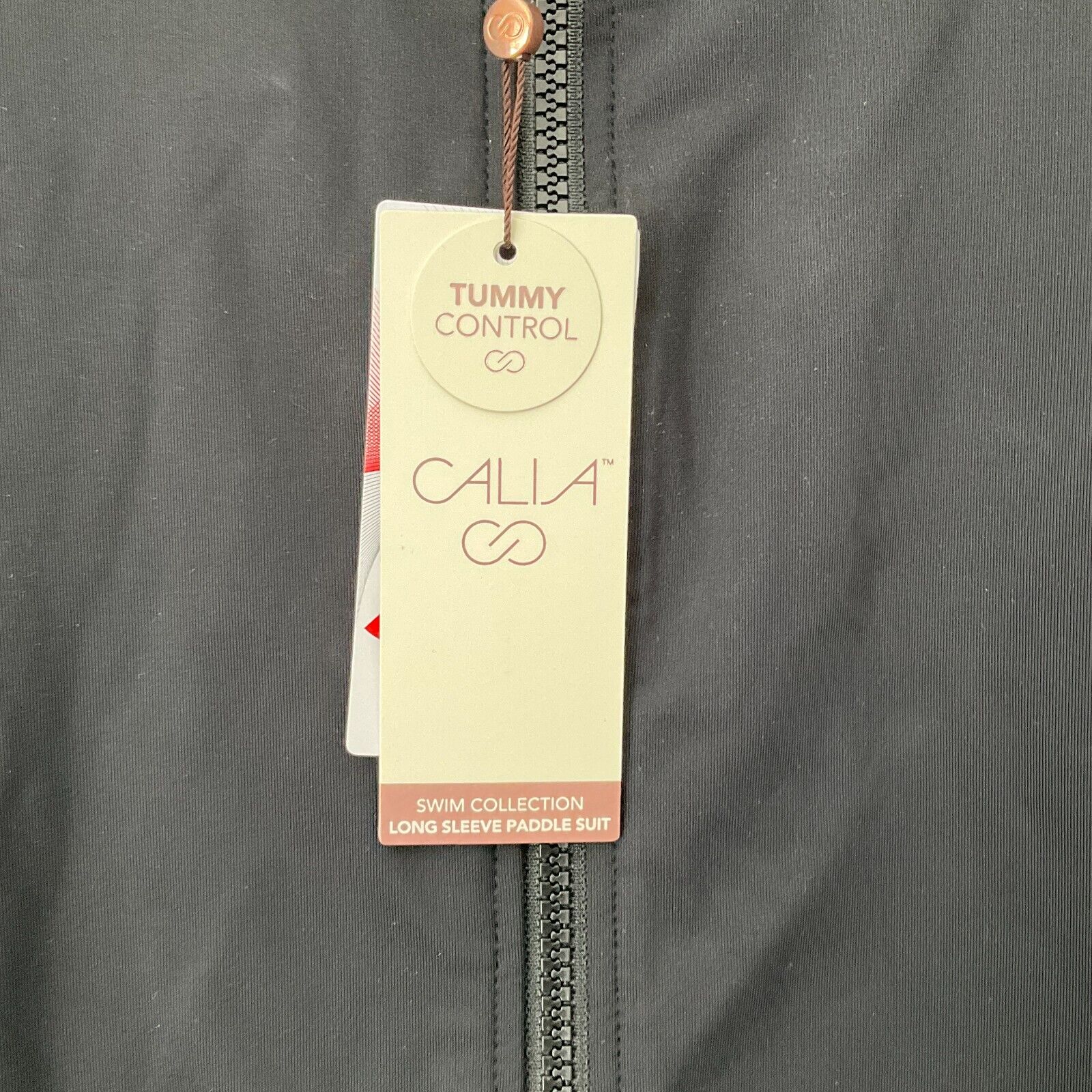 Calia Paddlesuit Bodysuit Swim Womens Size 6 Black Front Zip Long ...