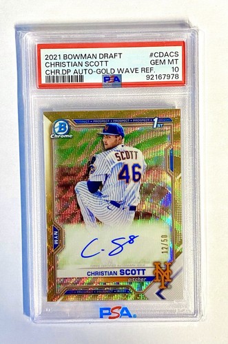 2021 Bowman Draft Chrome Christian Scott 1st Gold Wave Refractor /50 ...