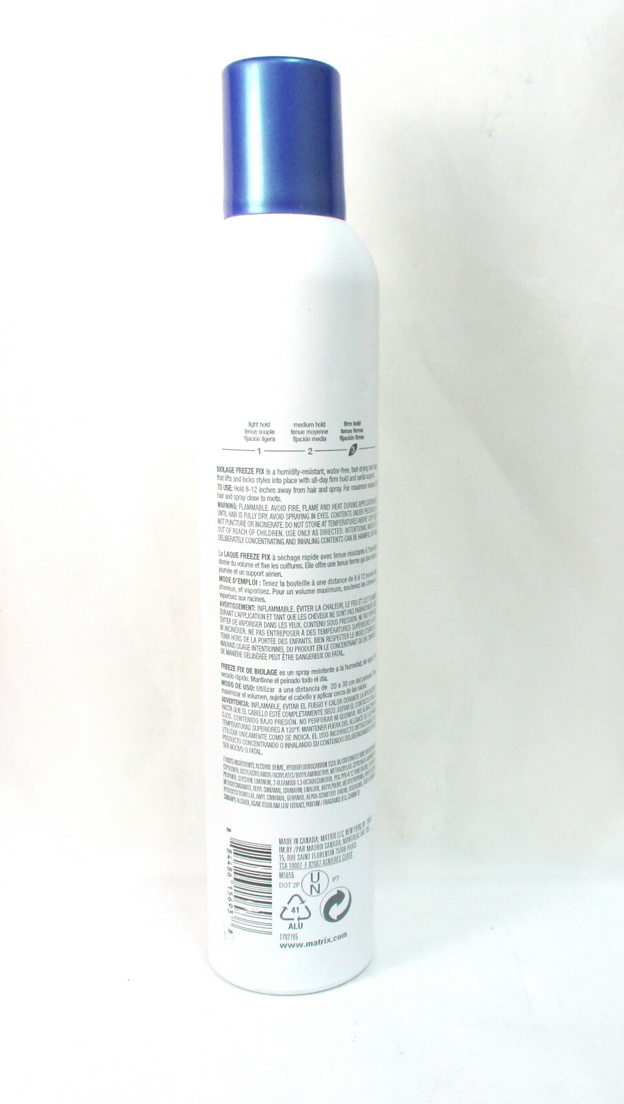 Matrix Blue Agave Freeze Fix Humidity-Resistant Hairspray 10 oz [dented ...