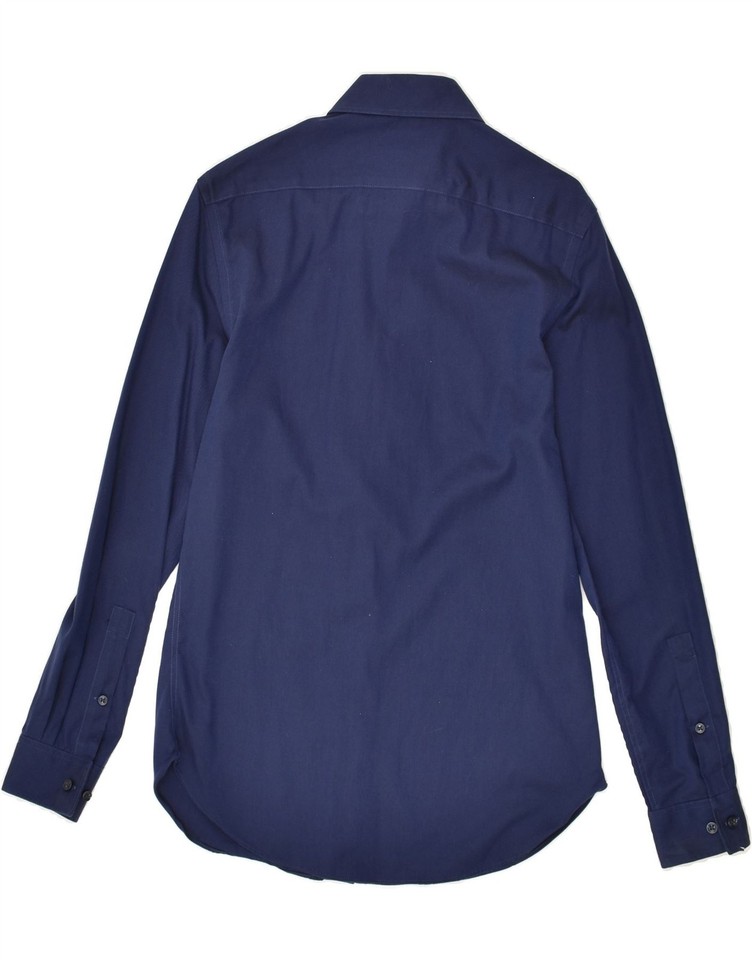 MICHAEL KORS Mens Shirt Size 14 1/2 Small Navy Blue Cotton AN63 | eBay