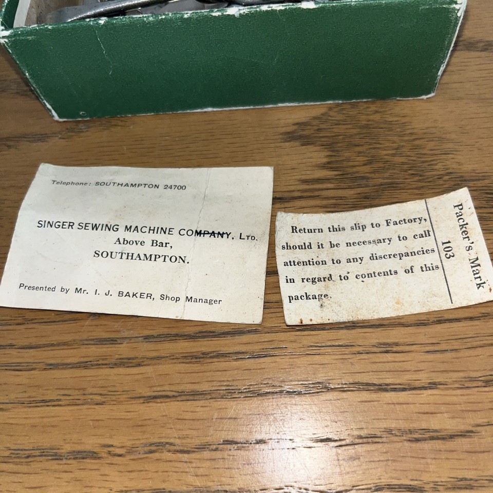 Vintage Sewing Machine Accessories Attachments Kit In Original Singer ...