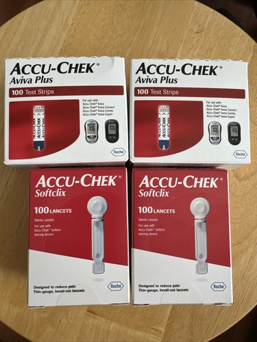 Accu-Chek Aviva Plus Diabetic Glucose Test Strips 2 X 100ct And 200 ...