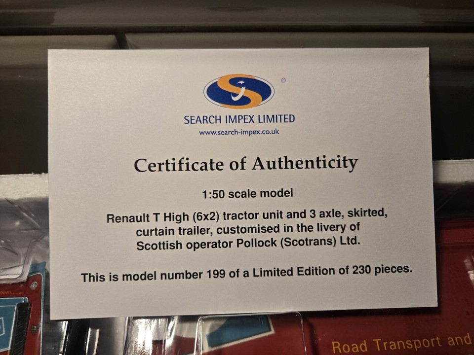 WSI Truck 1:50 Pollock Scotrans Renault T High unit with Curtainside ...