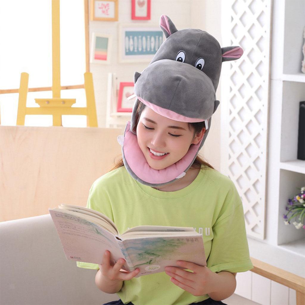 Cartoon Stuffed Animals Hippo Hood Fun Headdress Hat Headdress Costume ...