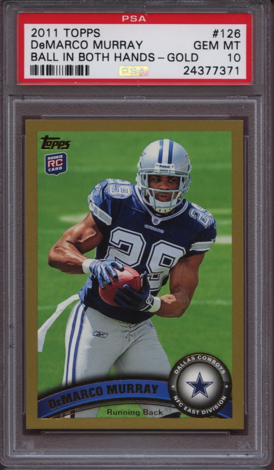 2011 Topps 126 DeMarco Murray Ball in Both Hands-Gold PSA 10 Gem Mint ...