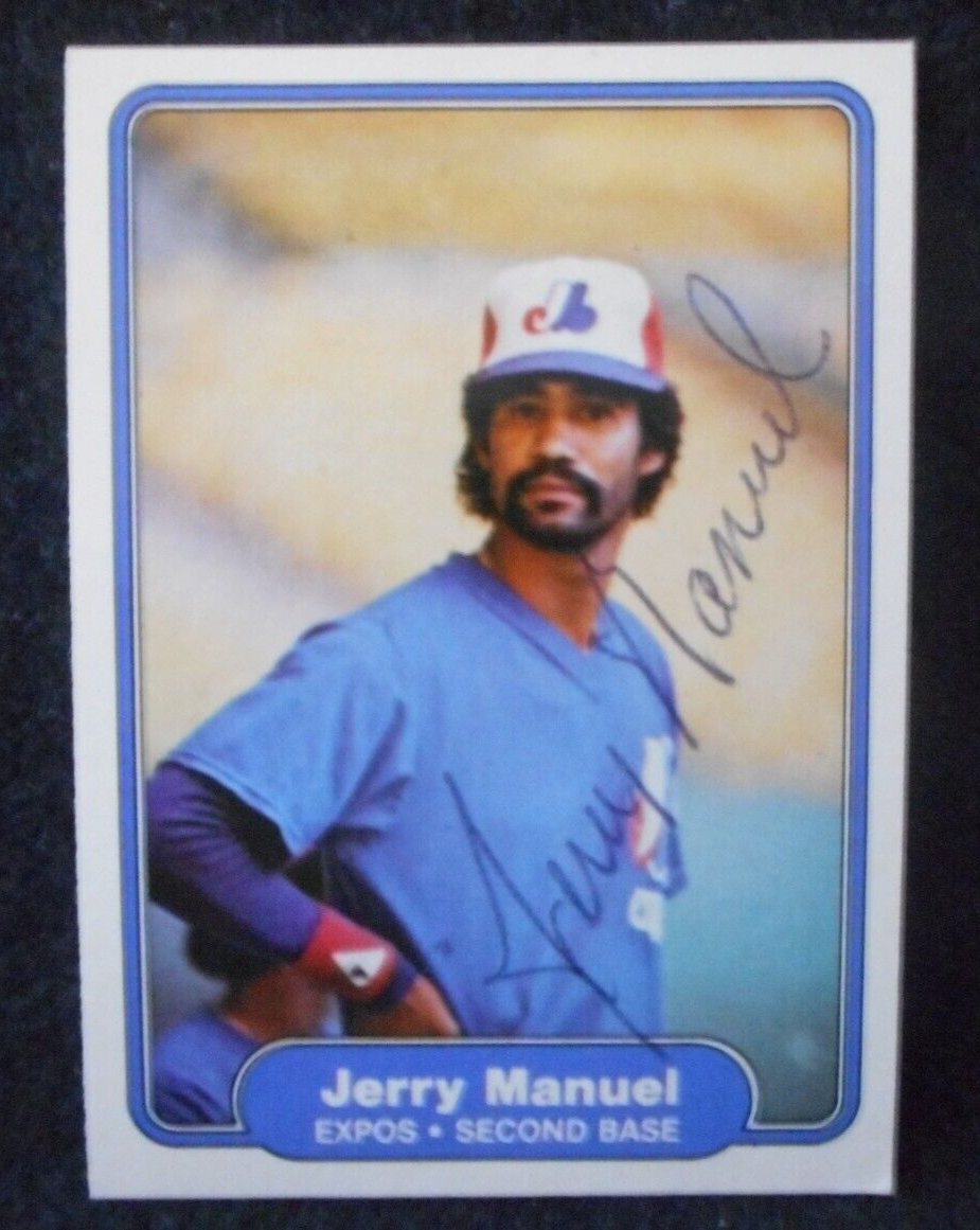 1982 Jerry Manuel Fleer card #195 In-Person AUTOGRAPH.....Montreal ...