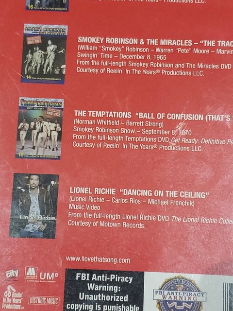 Time Life Motown Legends DVD Concert. 15 Performances Temptations for ...