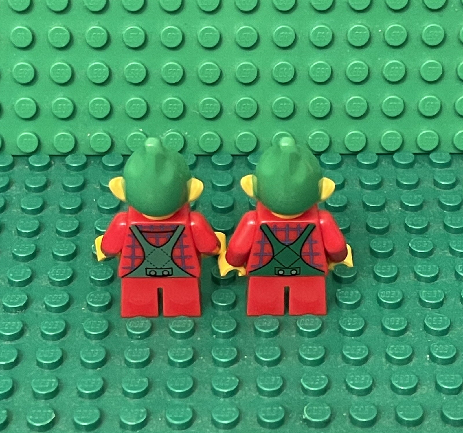 Lego 2 Christmas Elf Mini Figure With Red Short Legs,pointed Ears ...