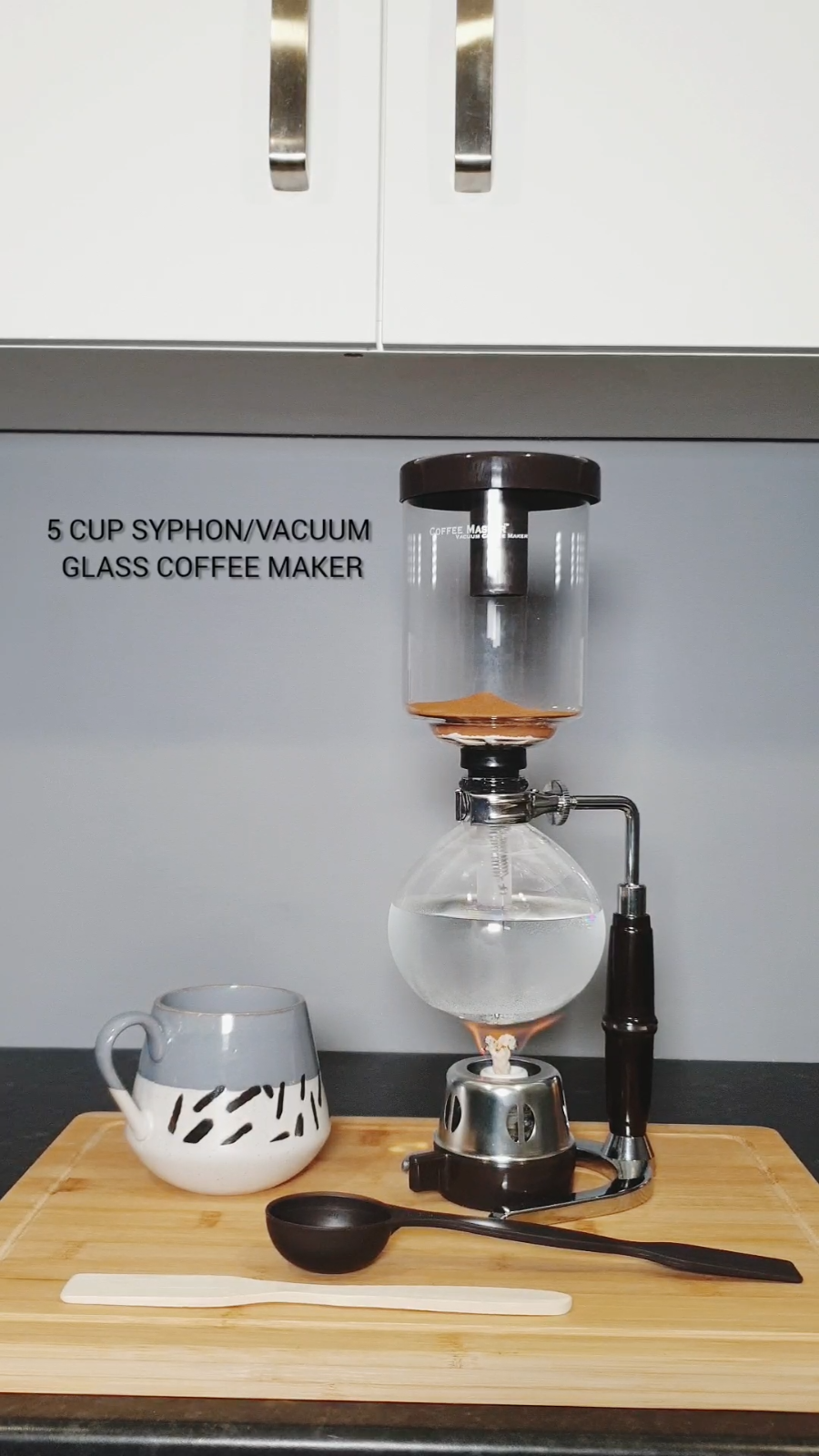 Coffee Maker 5-Cup Syphon Vacuum Glass Coffee Pot Tabletop Siphon ...