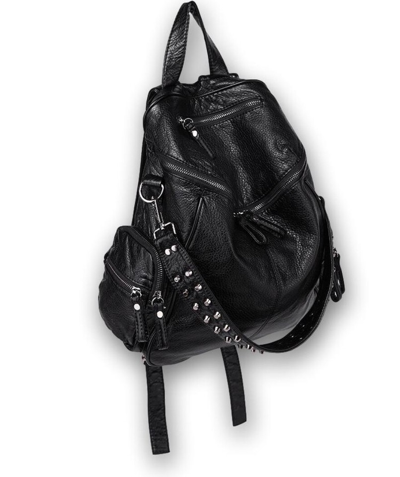 Ro Rox Calamity Backpack PU Punk Gothic Bag School Uni Womens Studded ...