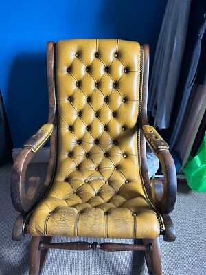Chesterfield Slipper Rocking Chair Mustard | eBay UK